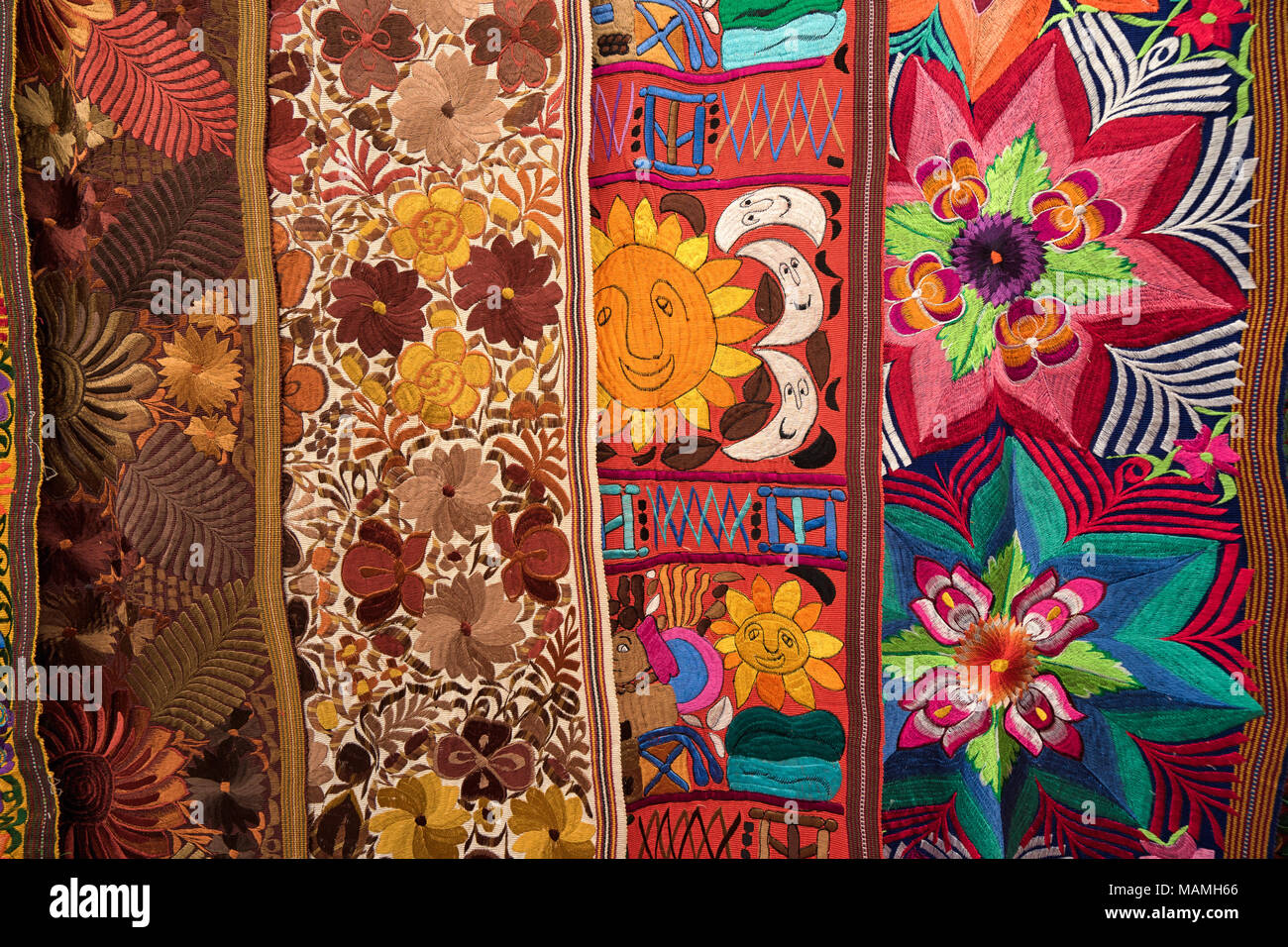 Otavalo, Ecuador-March 17, 2018: colourful indigenous textile on ...