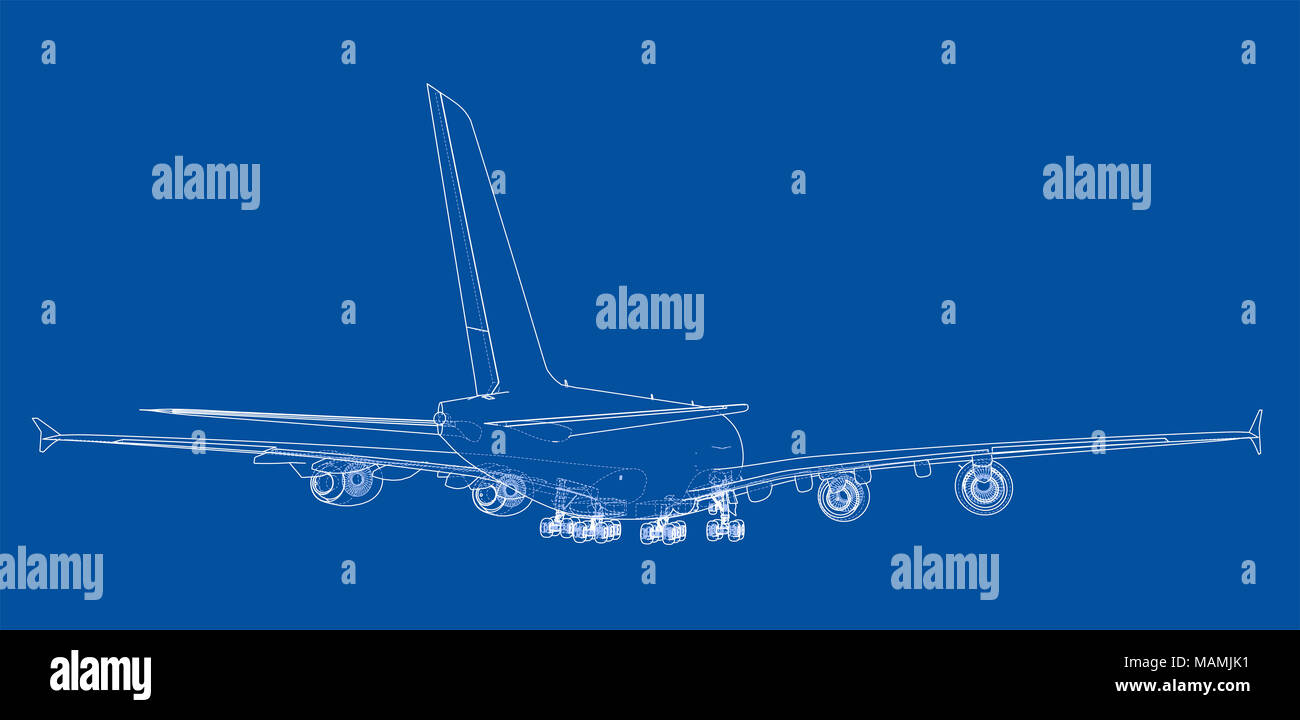 Passenger aircraft blueprint Stock Photo - Alamy