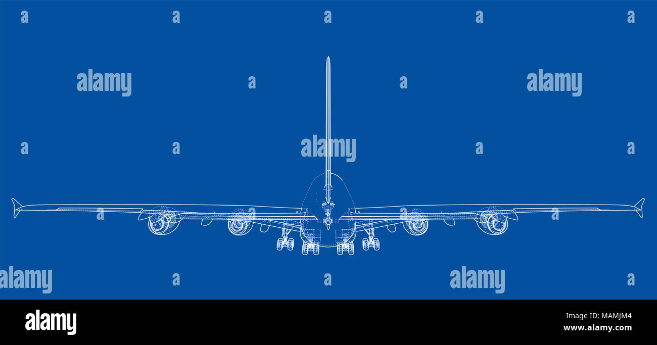 Passenger aircraft blueprint Stock Photo - Alamy