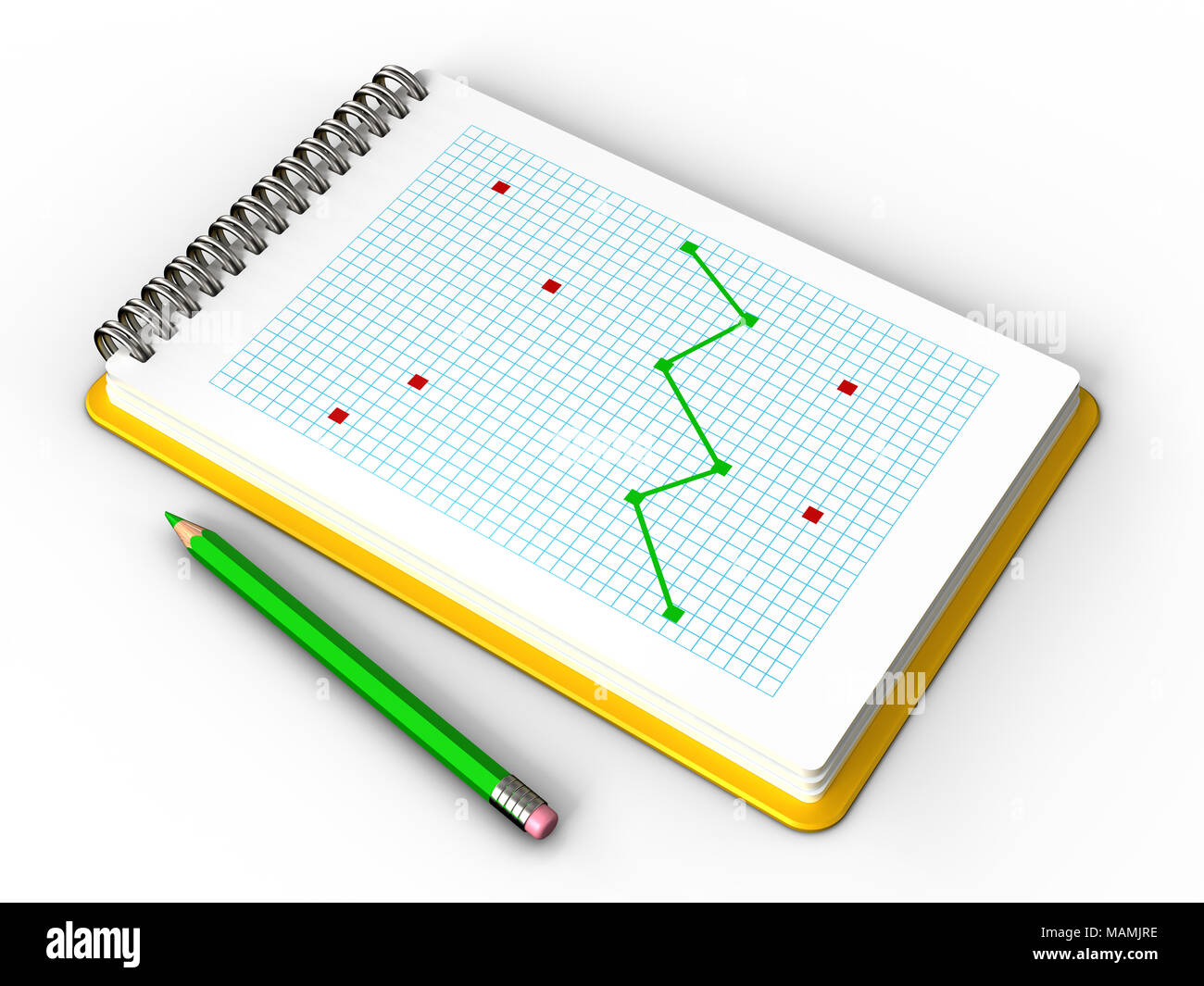 3d illustration of notepad over white background Stock Photo - Alamy