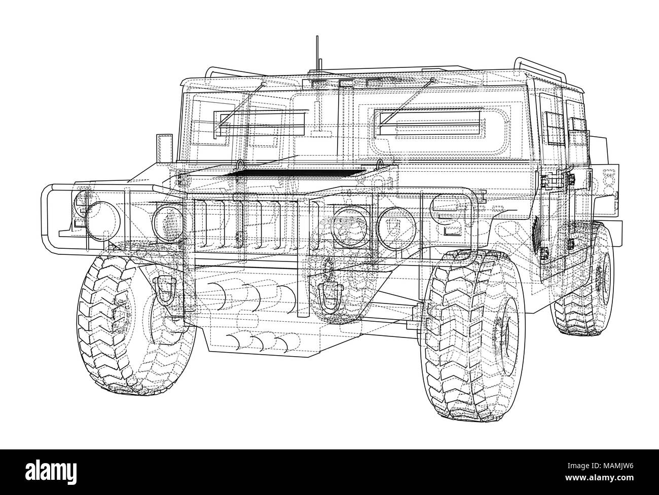 Combat car blueprint Stock Photo - Alamy