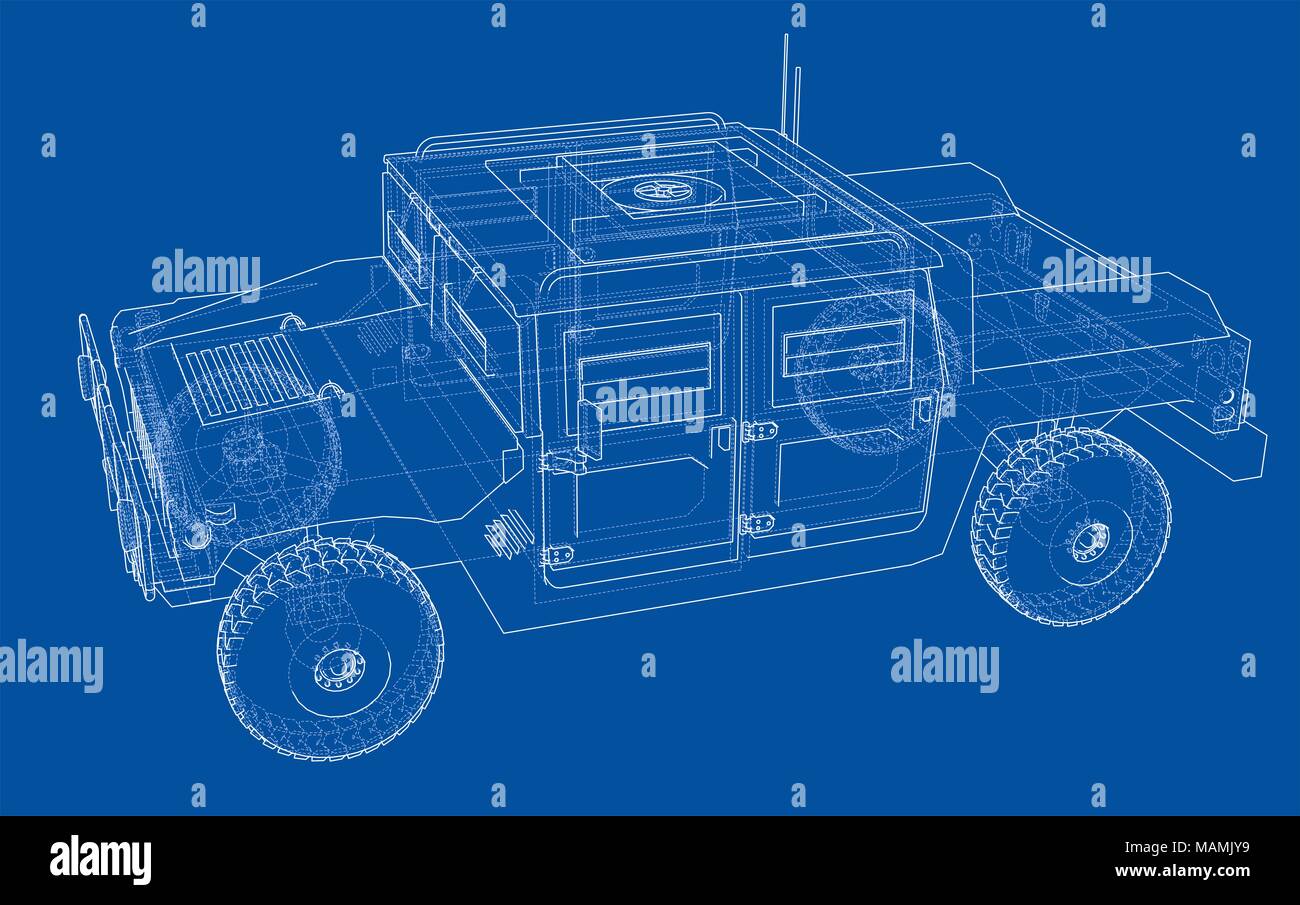 Combat car blueprint Stock Photo - Alamy