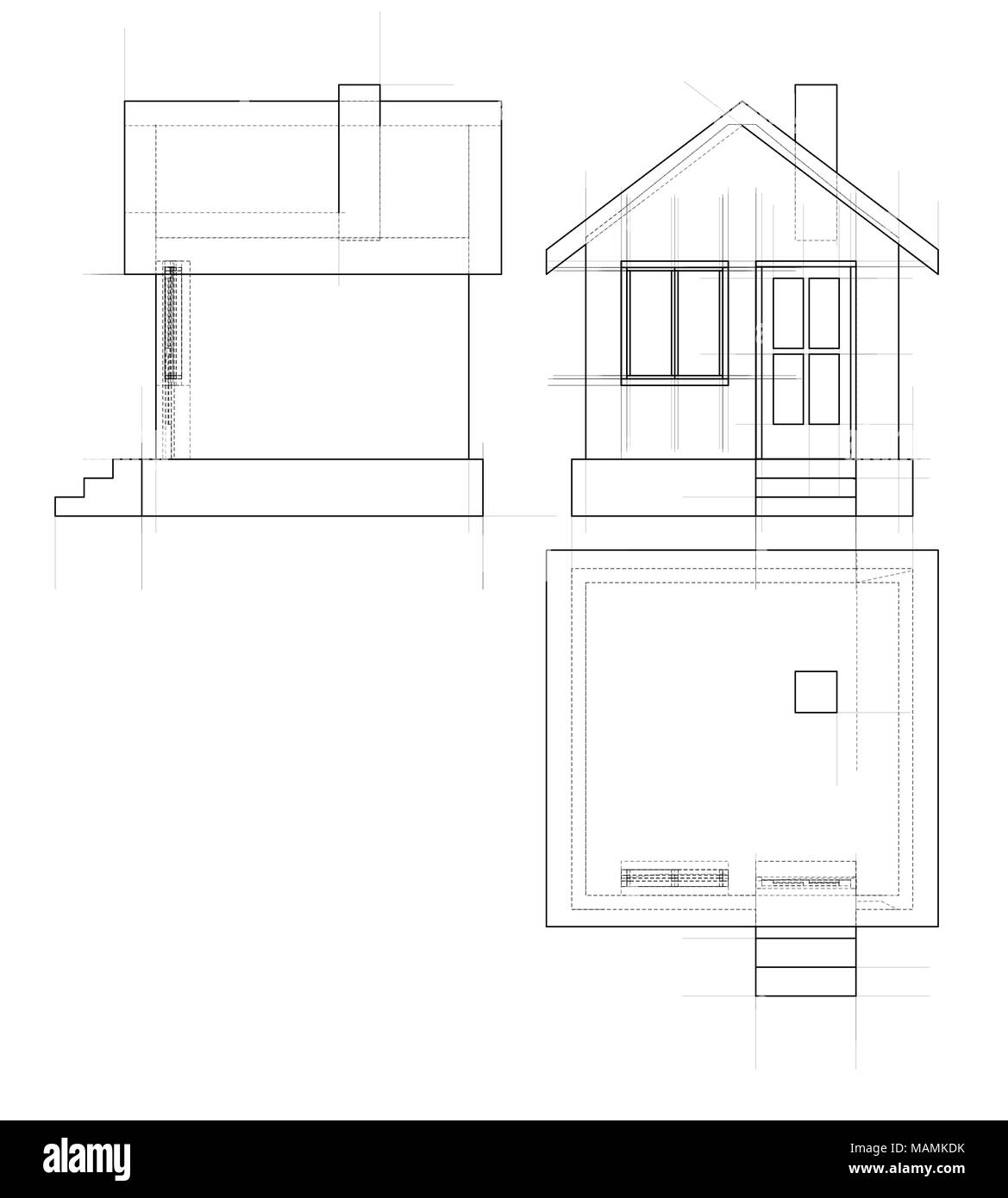 Housing suburb sketch Cut Out Stock Images & Pictures - Alamy