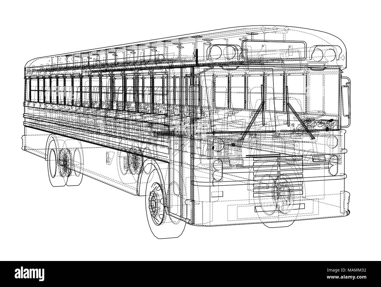 School bus outline Stock Photo - Alamy