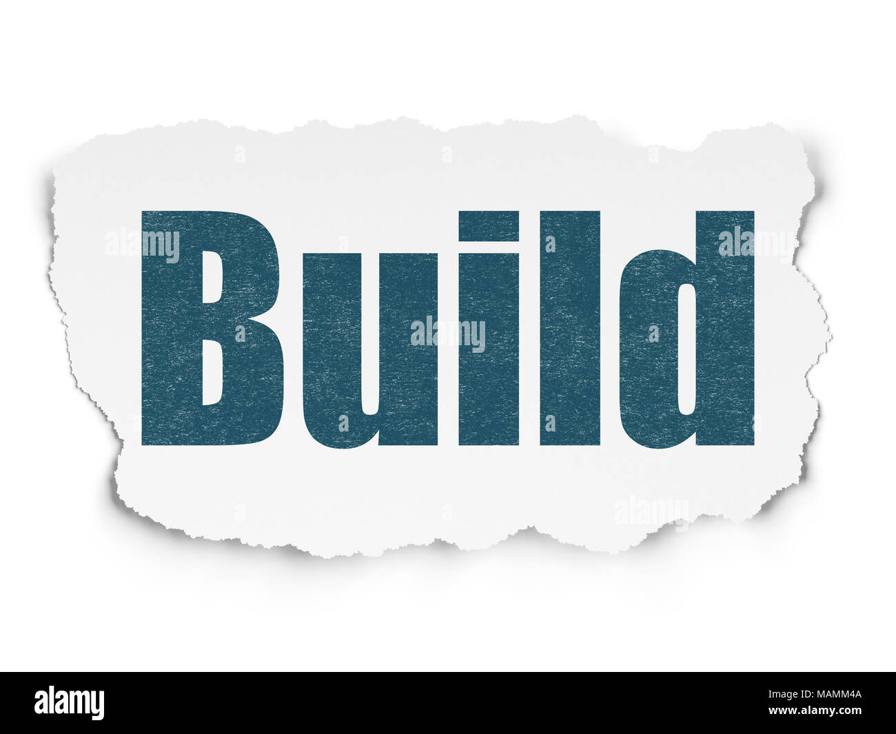 Building construction concept: Build on Torn Paper background Stock ...
