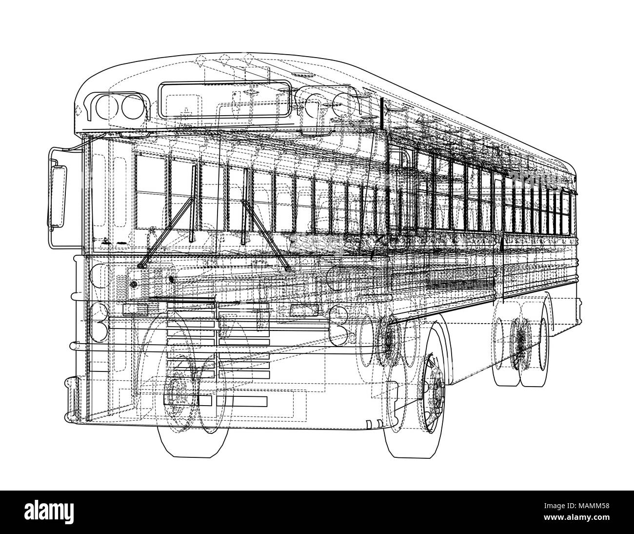 School bus outline Stock Photo - Alamy