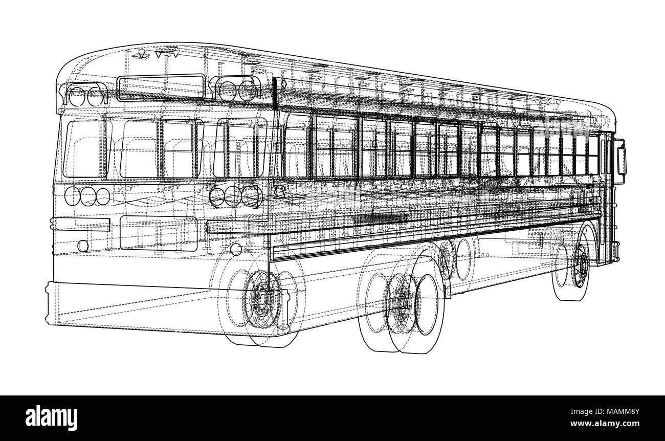 School bus outline Stock Photo - Alamy