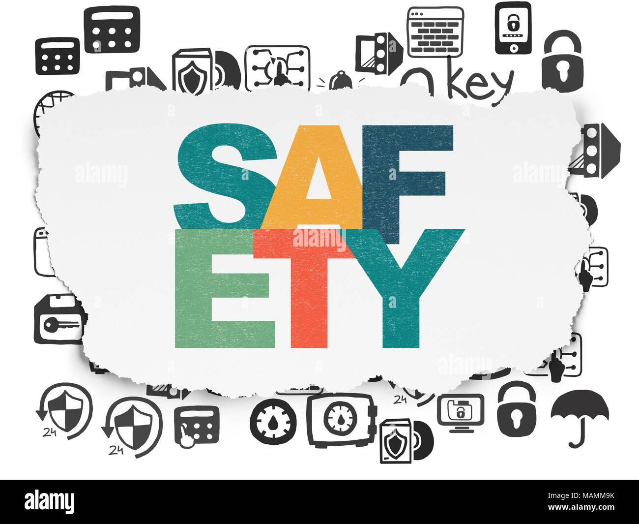 Safety icons on color hi-res stock photography and images - Alamy