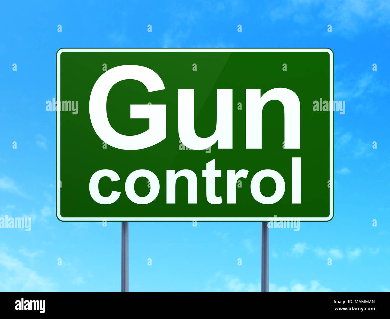 Privacy concept: Gun Control on road sign background Stock Photo - Alamy