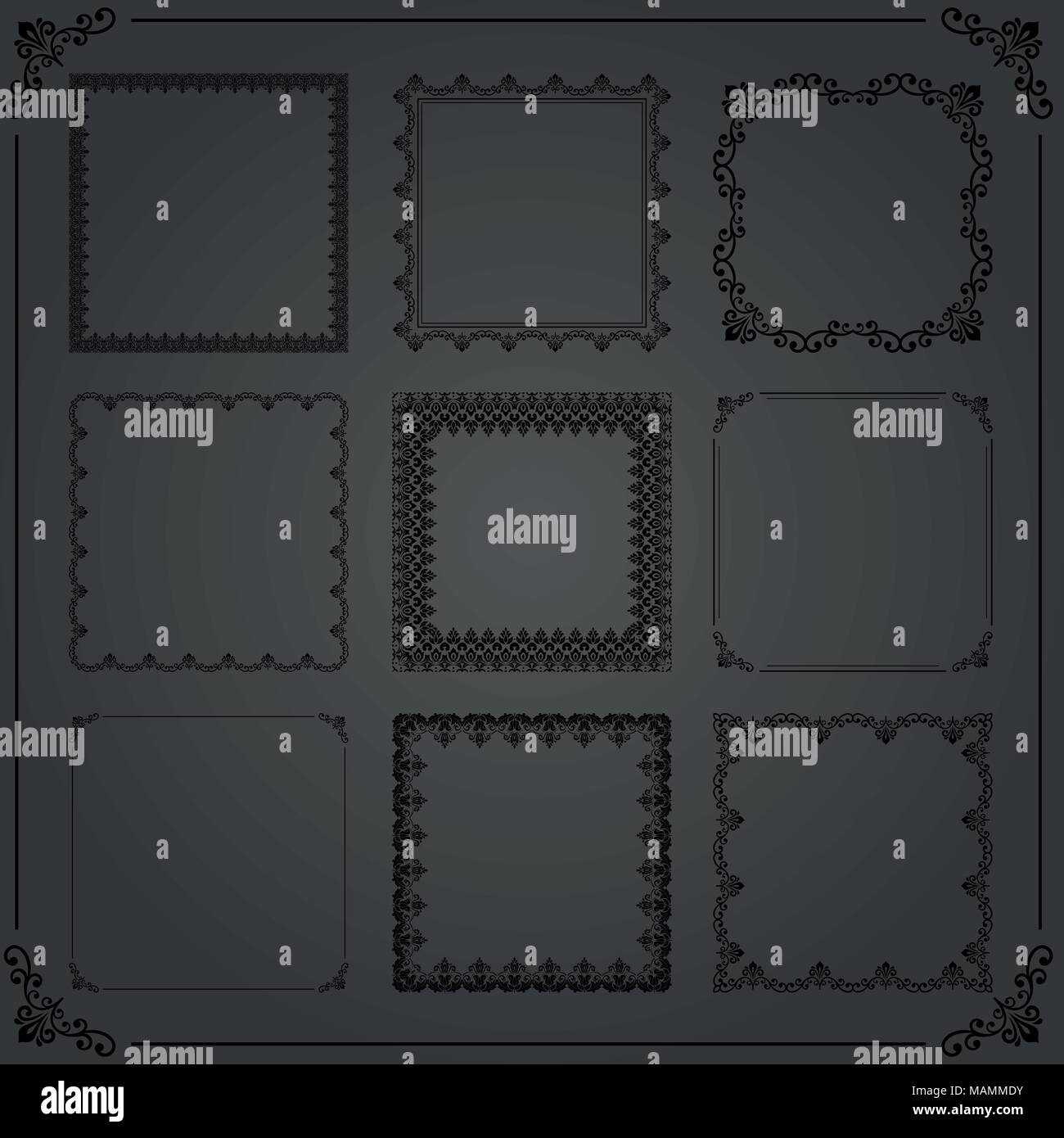 Vintage Set of Vector Square Elements Stock Vector Image & Art - Alamy