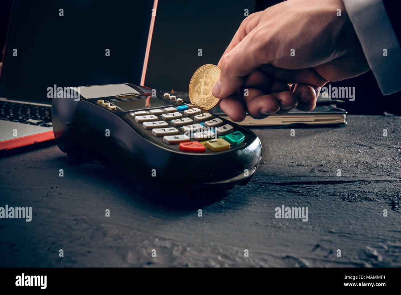 Bitcoin tablet credit card hi-res stock photography and images - Alamy