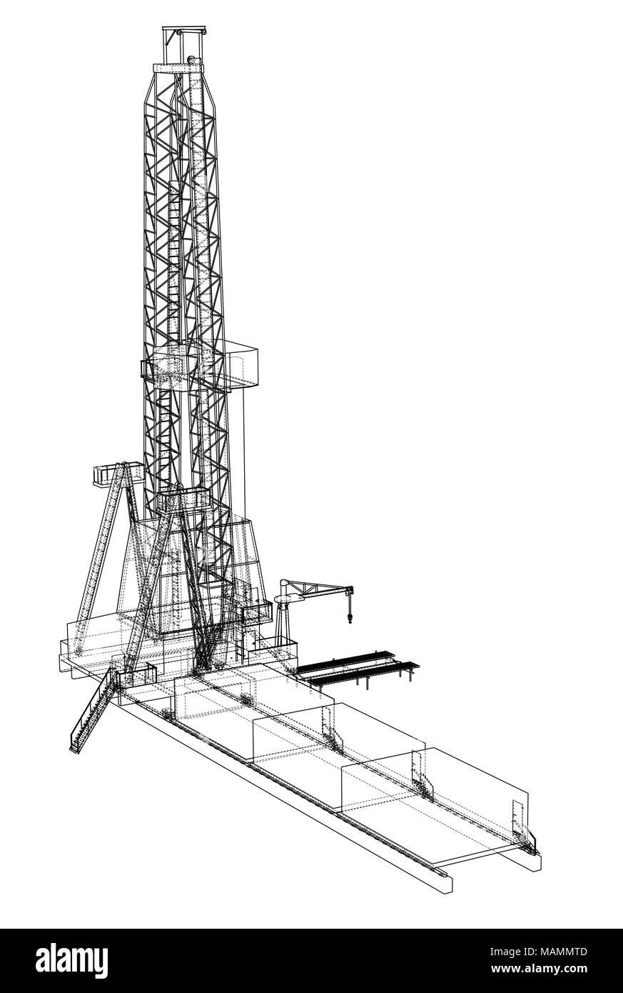 Oil rig. 3d illustration Stock Photo - Alamy