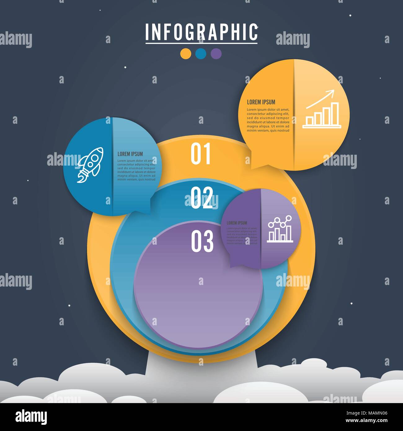 Circle infographic template three option, process or step for business presentation Stock Vector ...