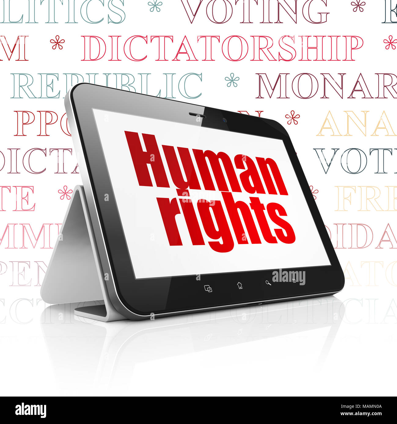 Politics concept: Tablet Computer with Human Rights on display Stock ...