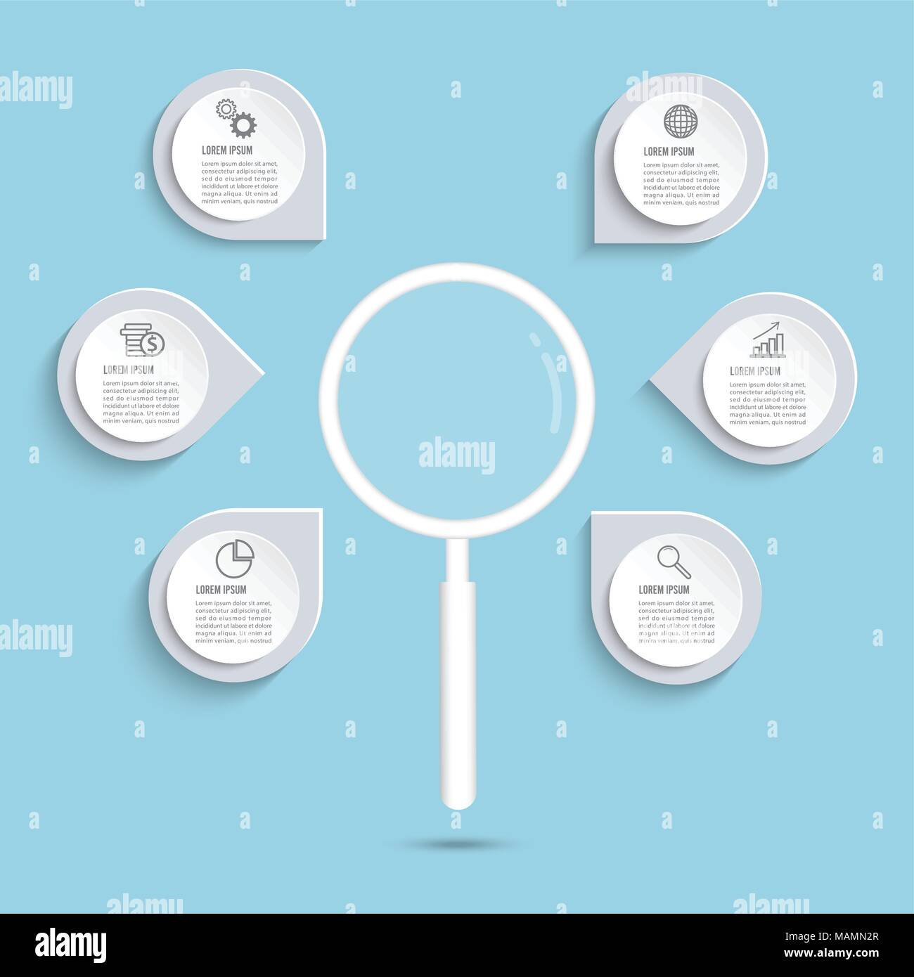Magnifying glass option Infographics design template Stock Vector Image ...