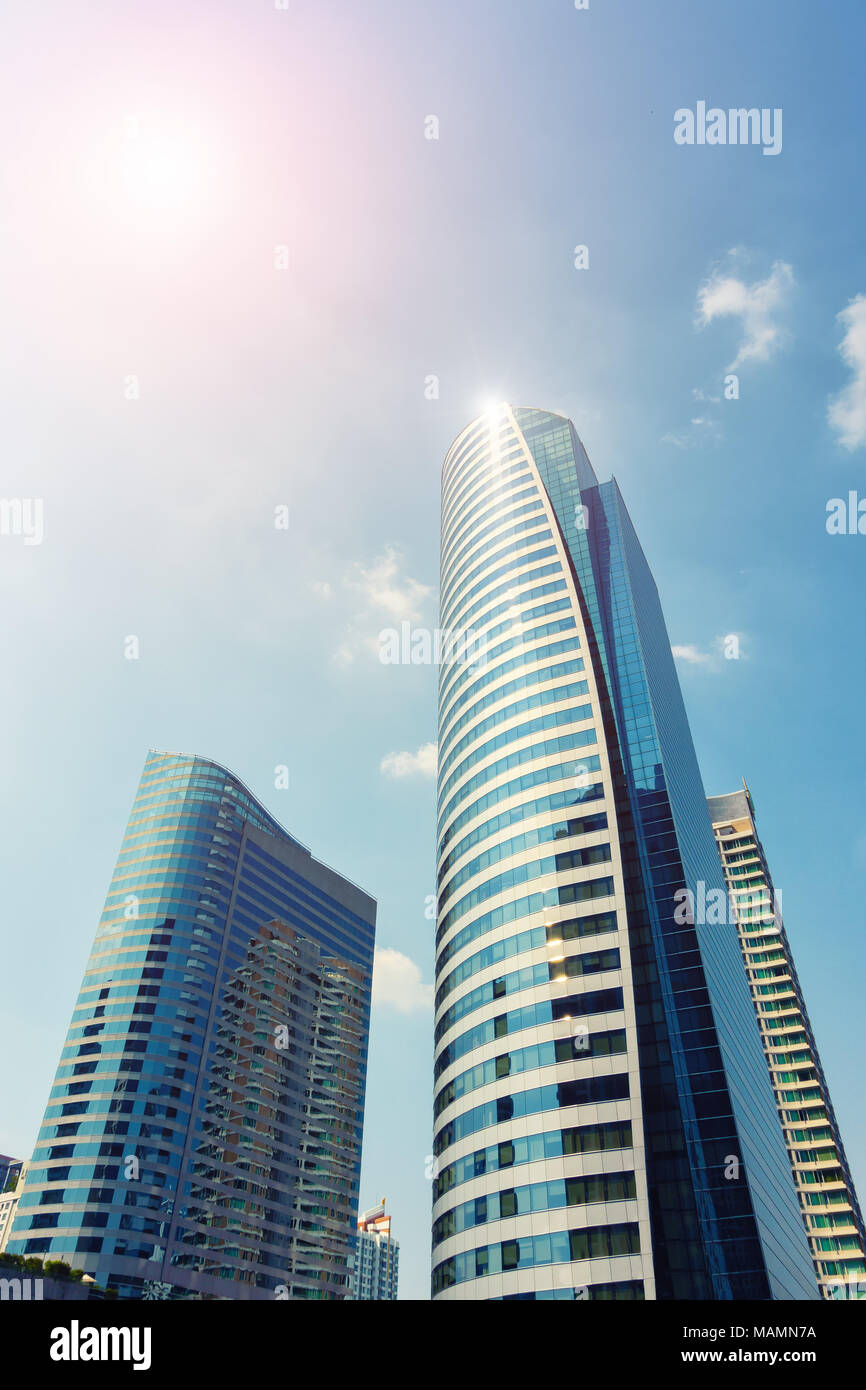 Modern architecture building, Business financial downtown Stock Photo ...