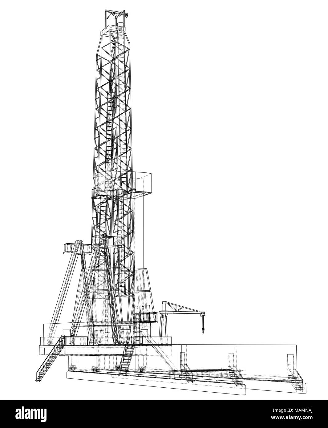 Oil rig. 3d illustration Stock Photo - Alamy
