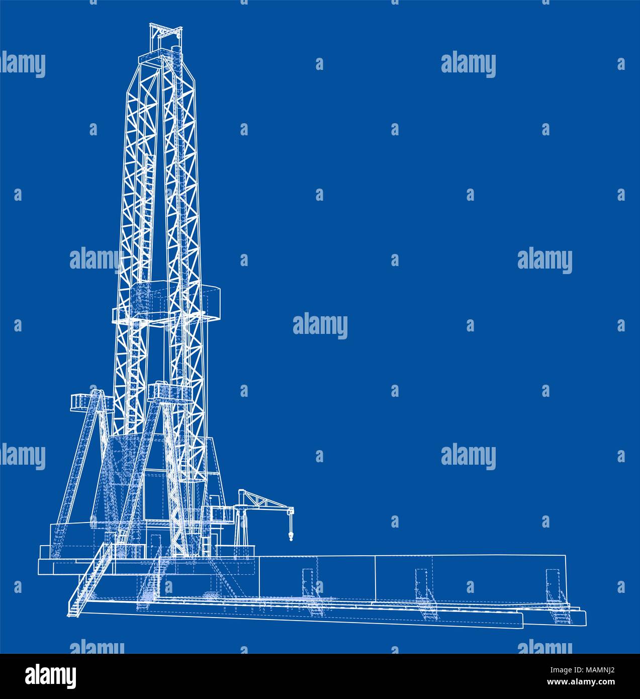 Oil rig. 3d illustration Stock Photo - Alamy
