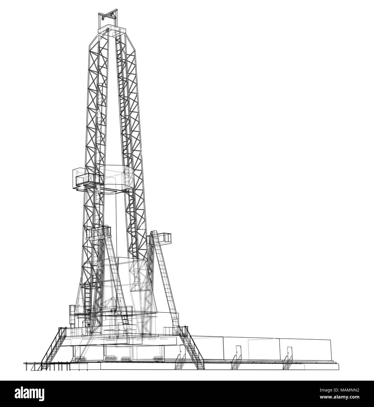 Oil rig. 3d illustration Stock Photo - Alamy