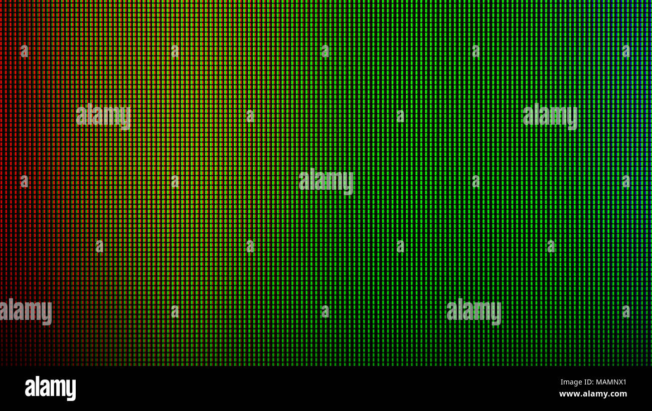 LED lights from computer monitor screen display panel for graphic ...