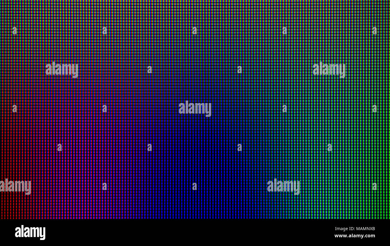 LED lights from computer monitor screen display panel for graphic ...