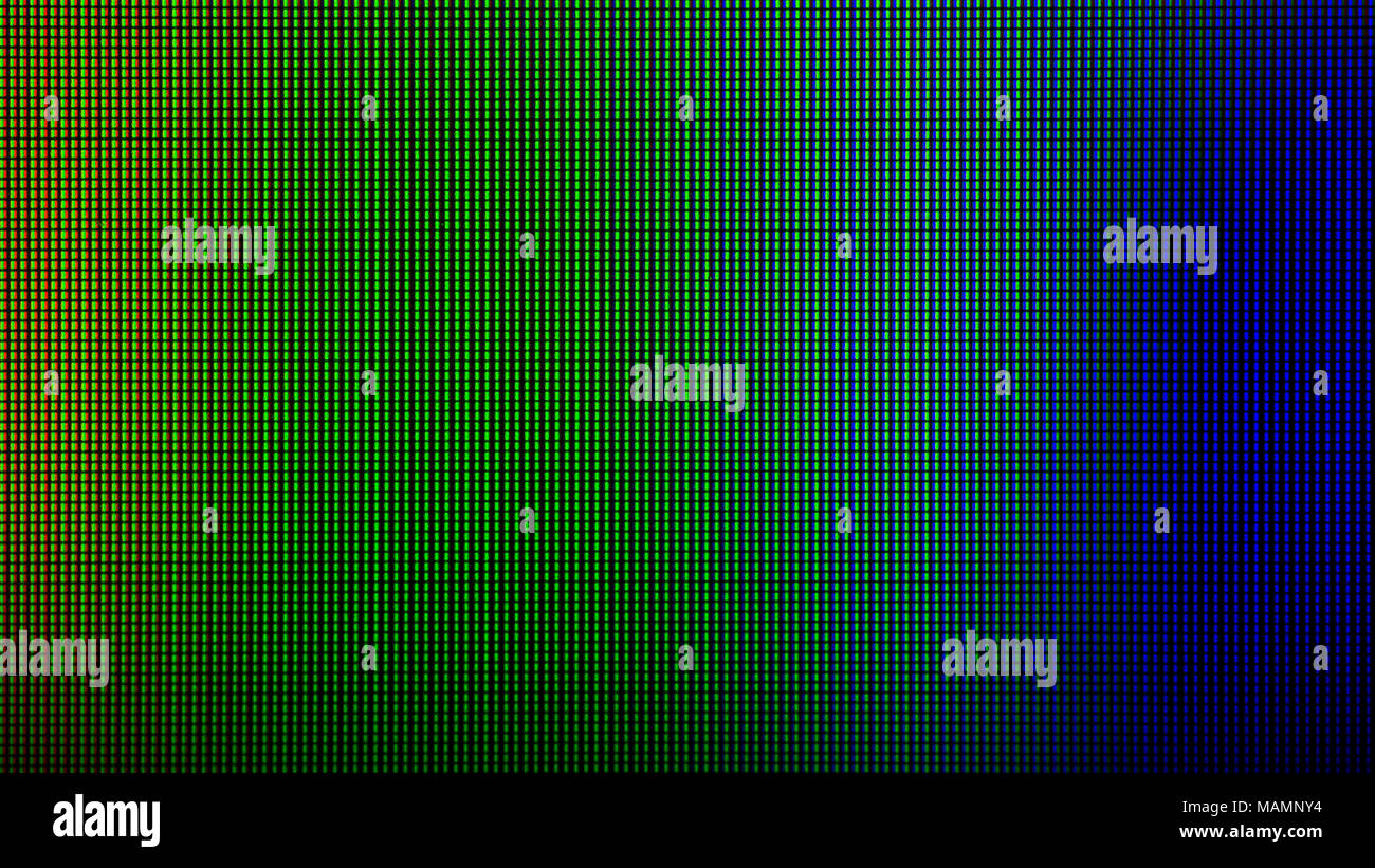 LED lights from computer monitor screen display panel for graphic ...