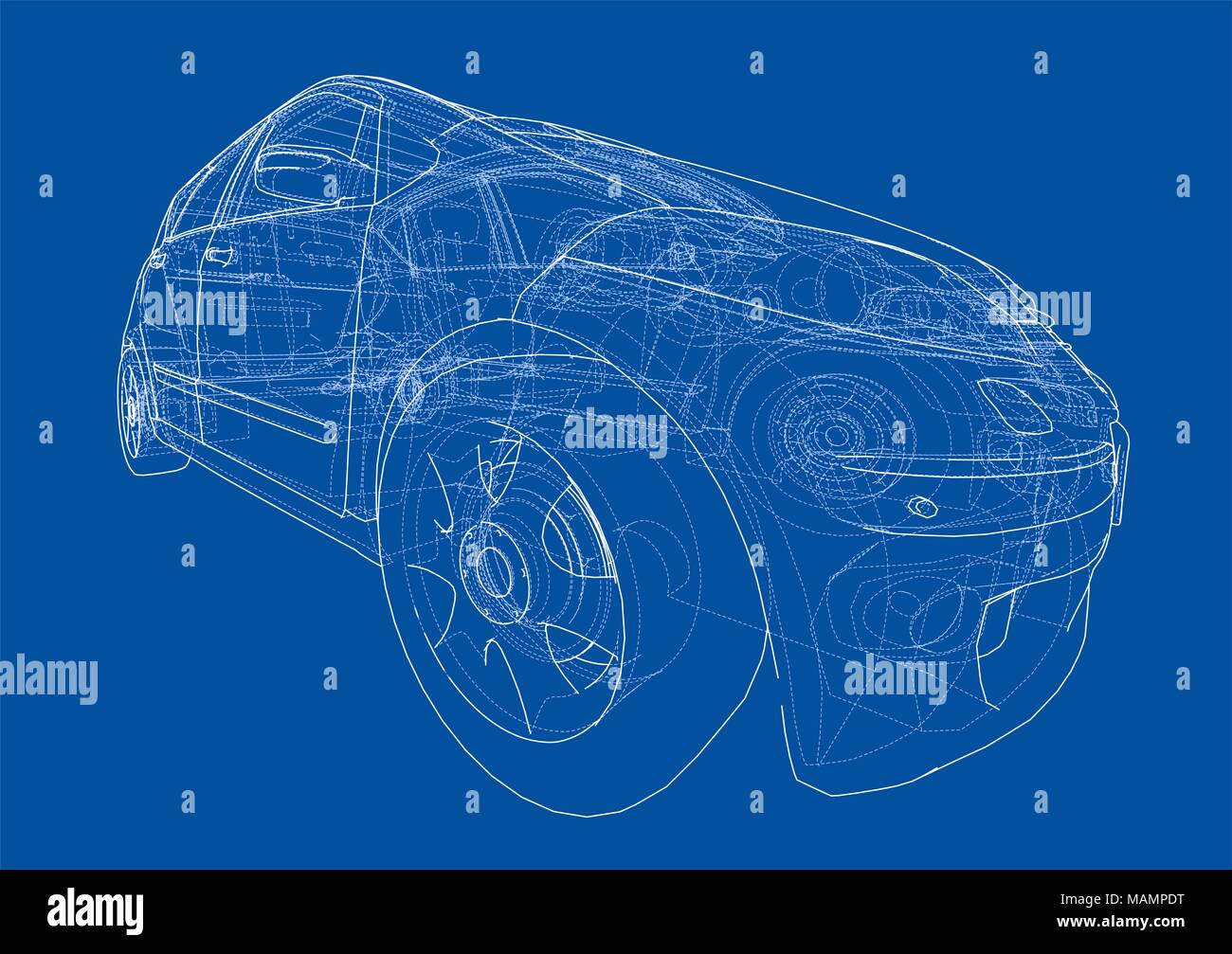 3d car render wireframe style hi-res stock photography and images - Alamy