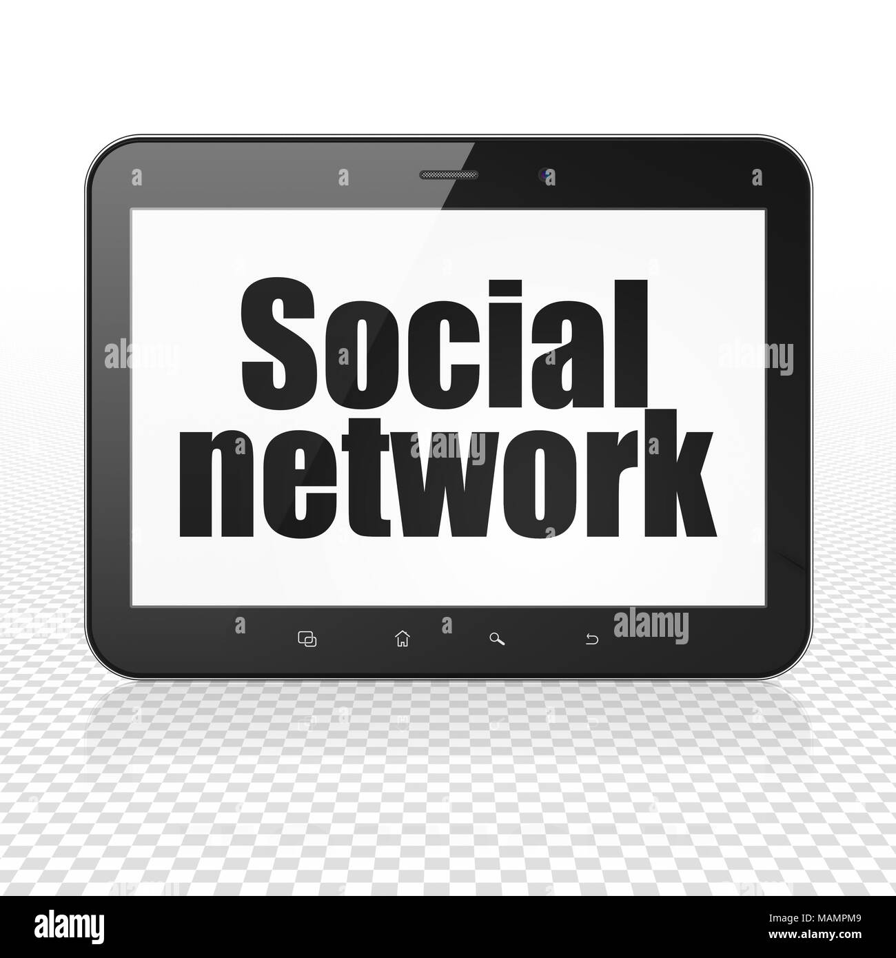 Social media concept: Tablet Computer with Social Network on display ...
