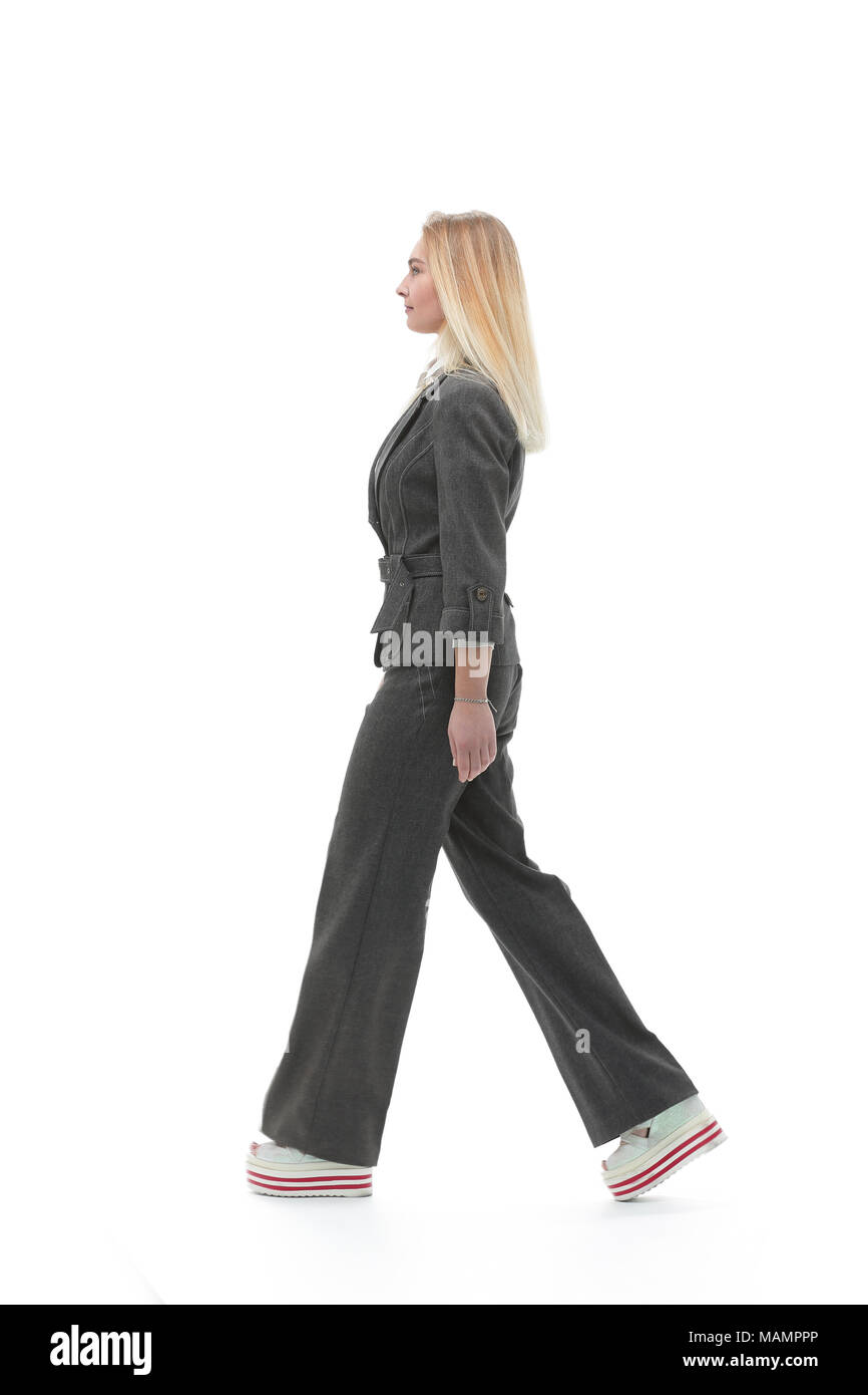 full growth.motivated business woman walking forward Stock Photo - Alamy