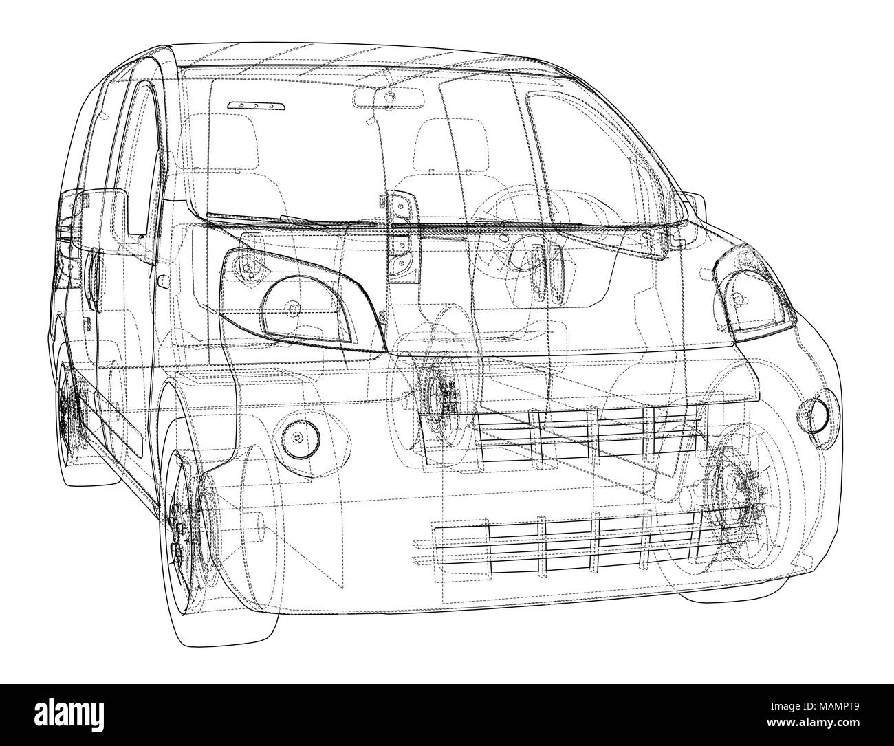 Concept car blueprint Stock Photo - Alamy