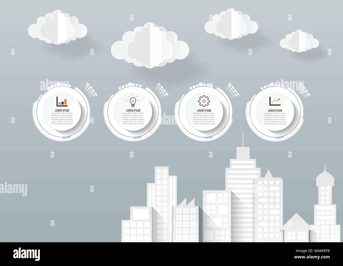 Business infographic on building concept. vector elements illustration ...