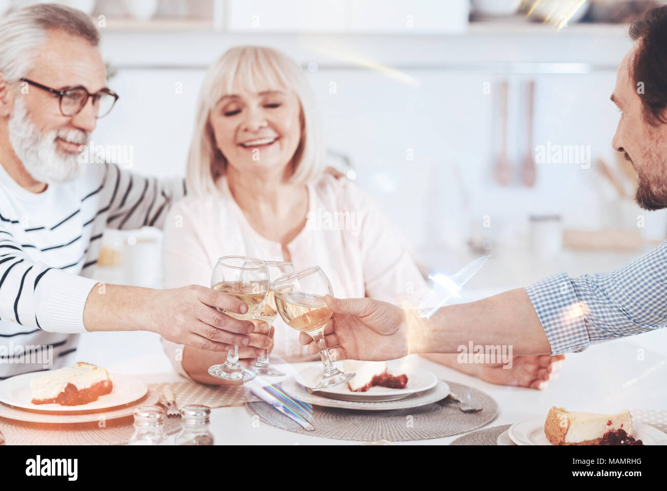 Adult with parents dinner hi-res stock photography and images - Alamy