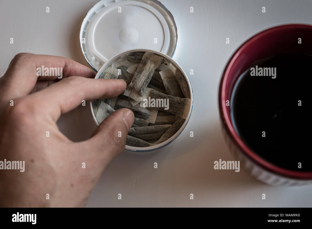 Snus - a box of Snus, a moist powder tobacco product widely consumed in ...