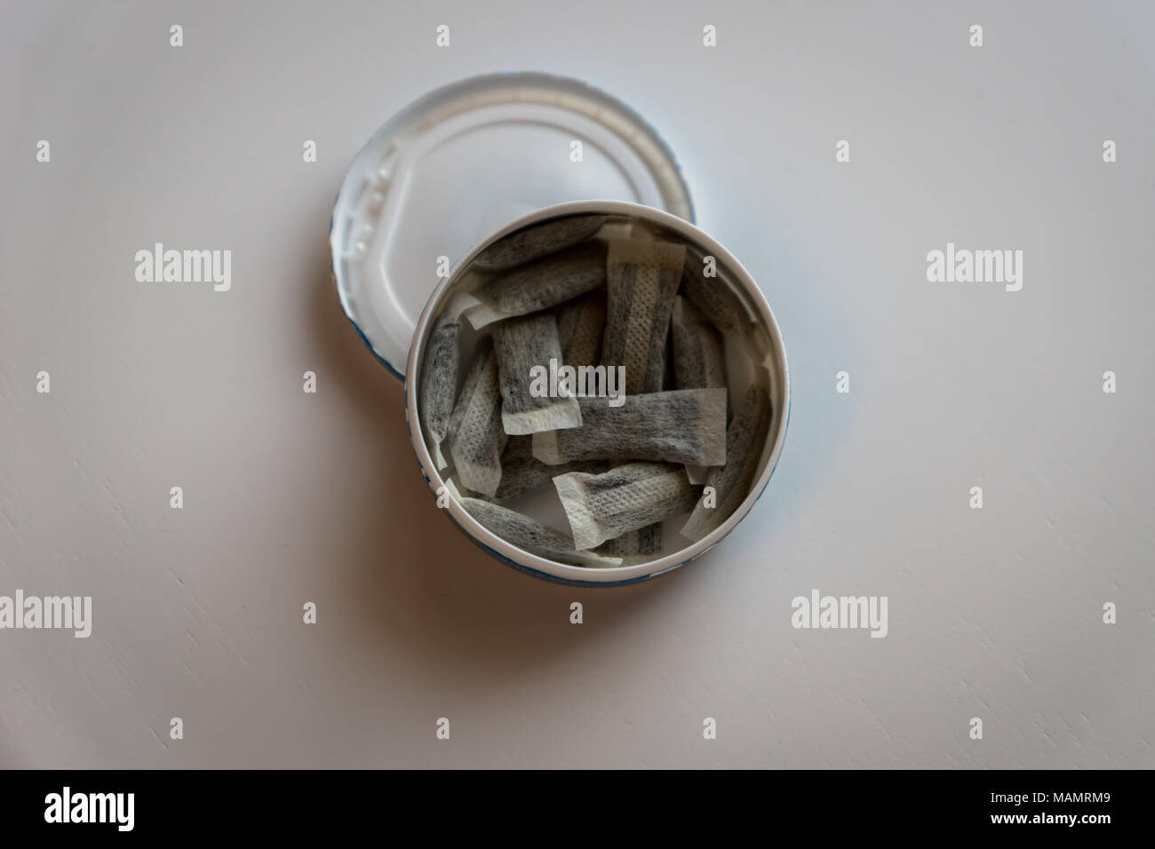 Snus - a box of Snus, a moist powder tobacco product widely consumed in ...