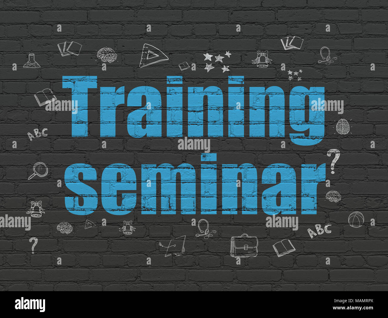 Education concept: Training Seminar on wall background Stock Photo - Alamy