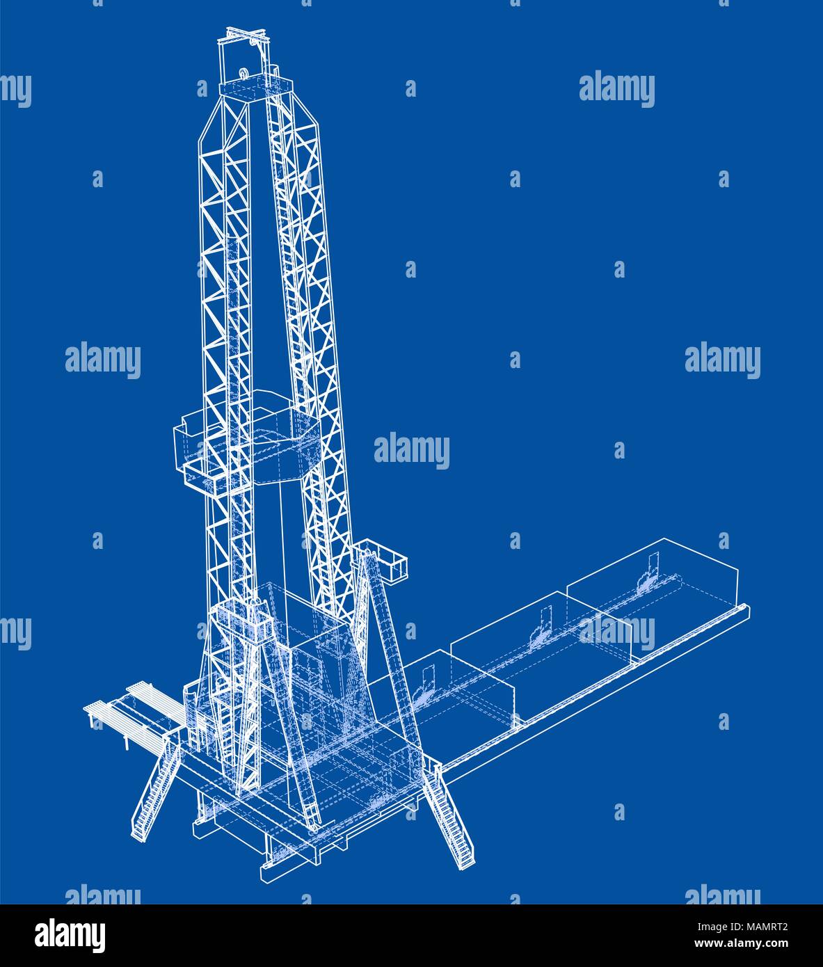 Oil rig. 3d illustration Stock Photo - Alamy