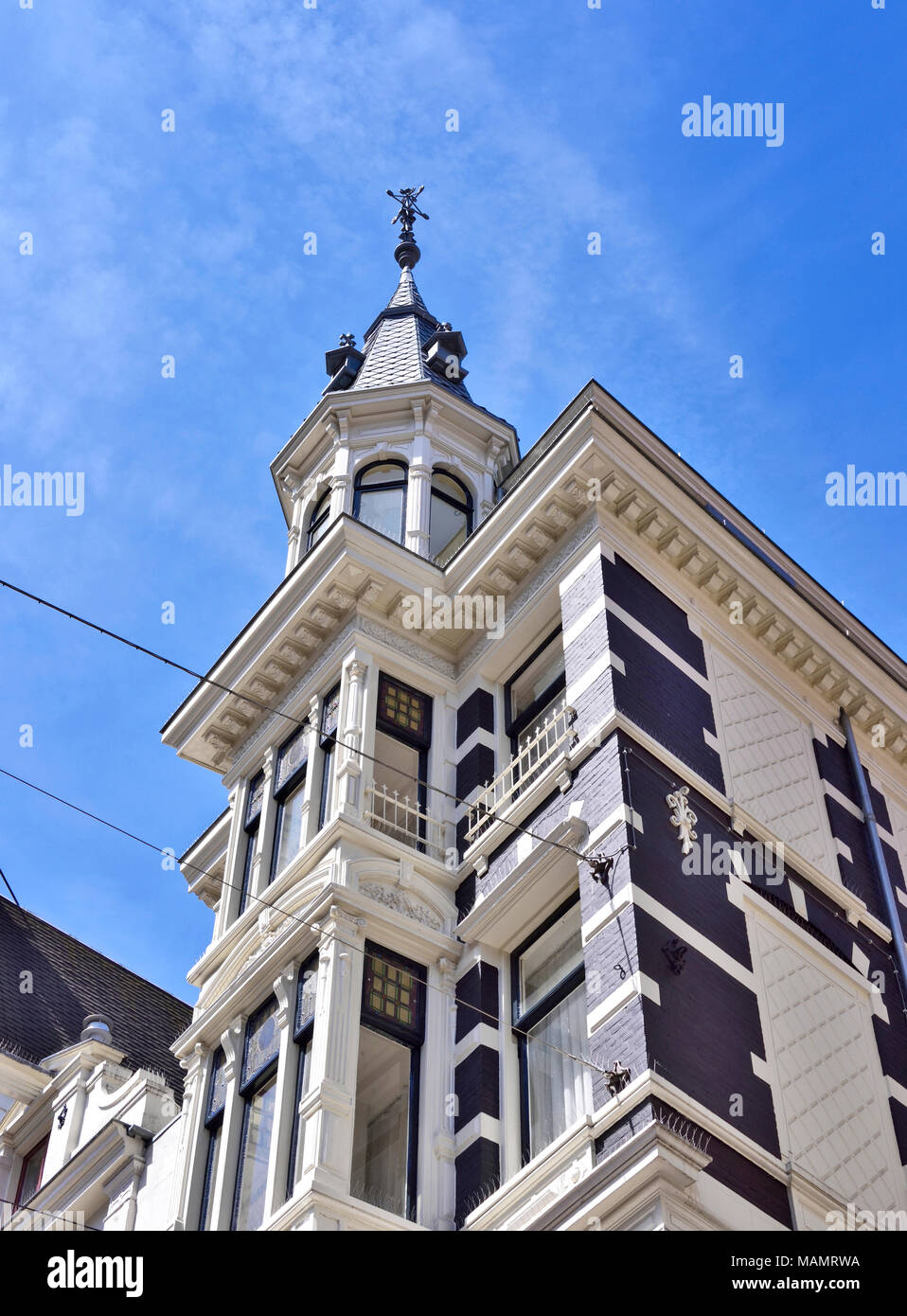 Old house facade, the Netherlands. Historical building exterior and ...