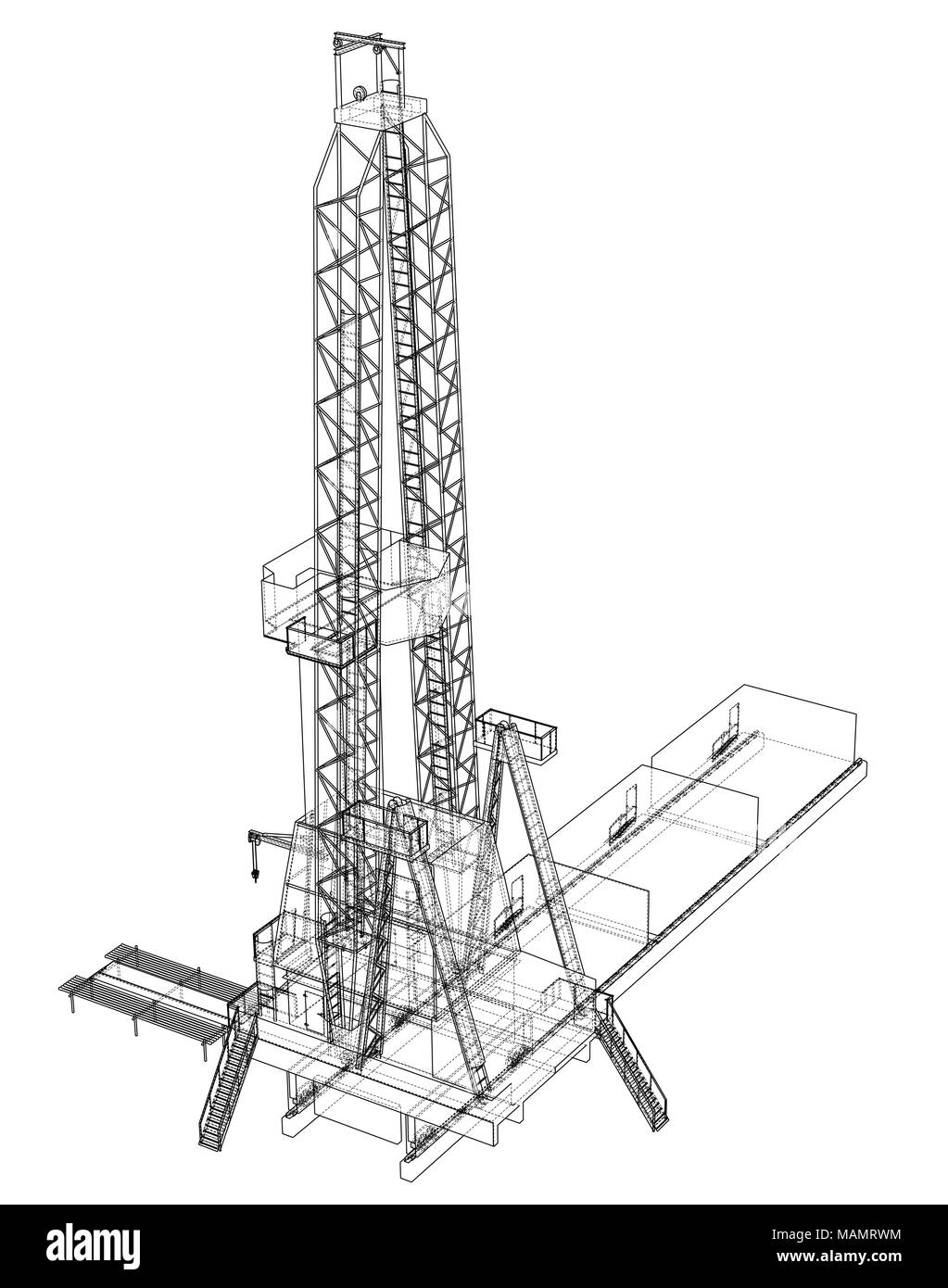 Oil rig. 3d illustration Stock Photo - Alamy