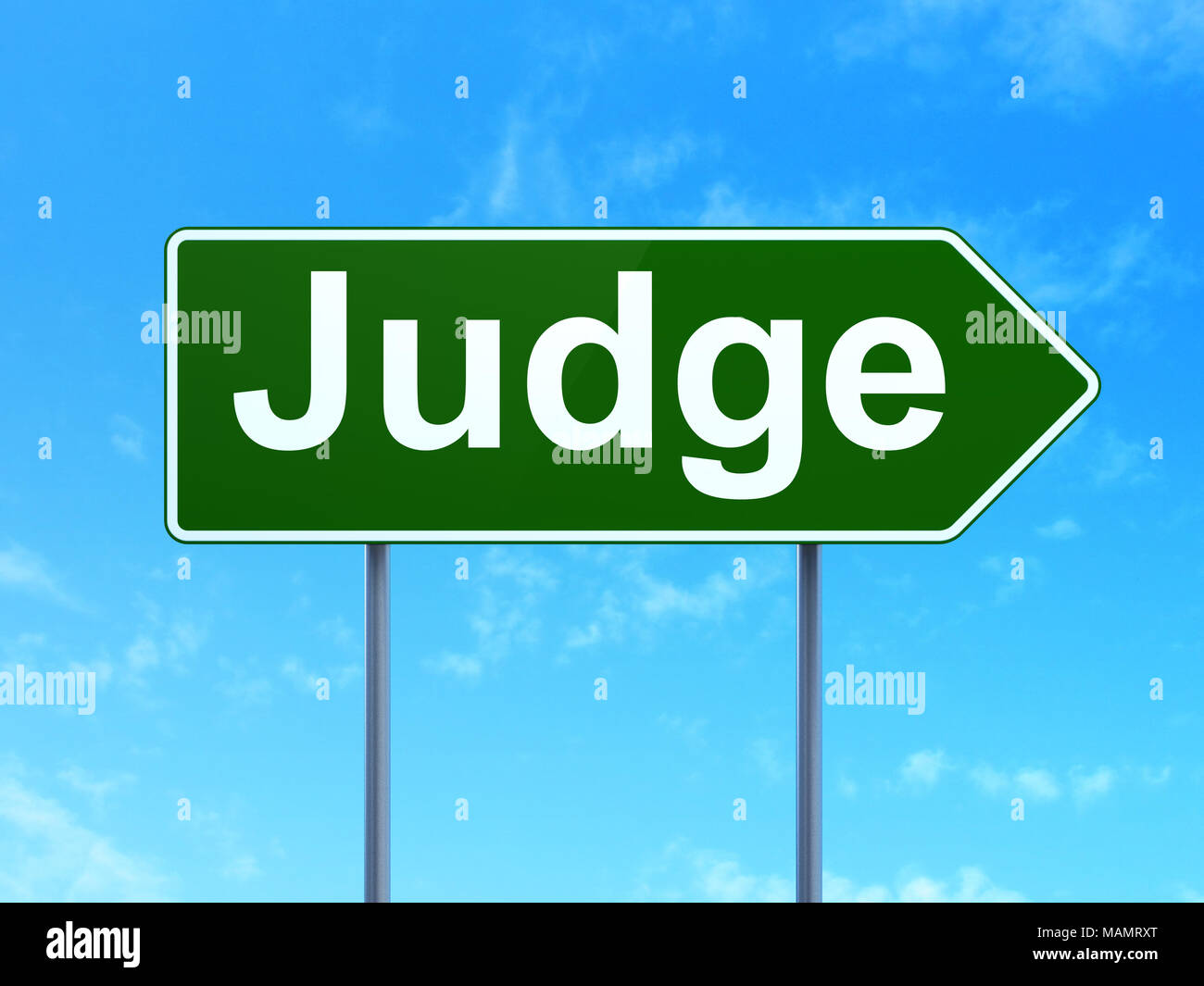Law concept: Judge on road sign background Stock Photo - Alamy
