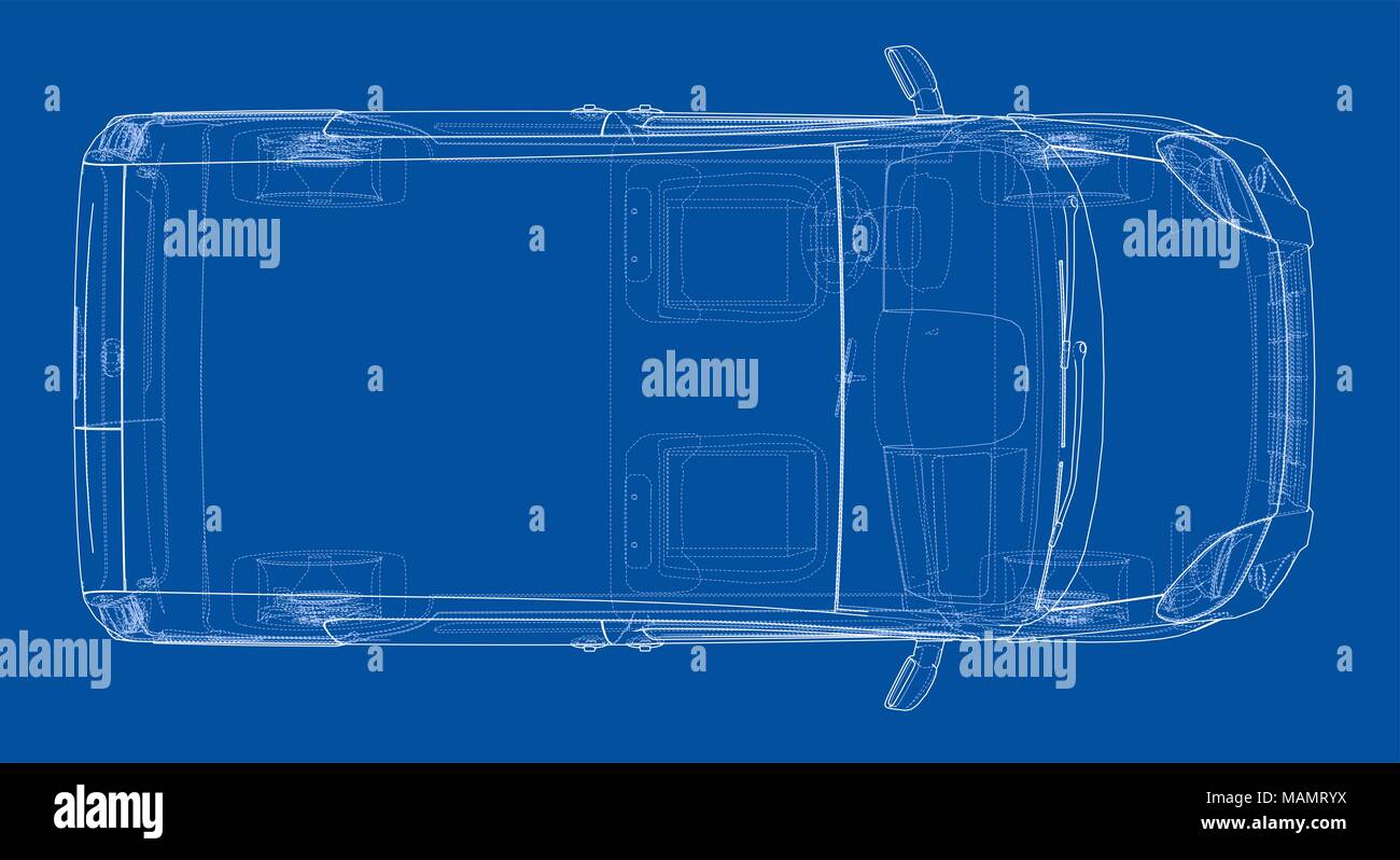 Concept car blueprint Stock Photo - Alamy