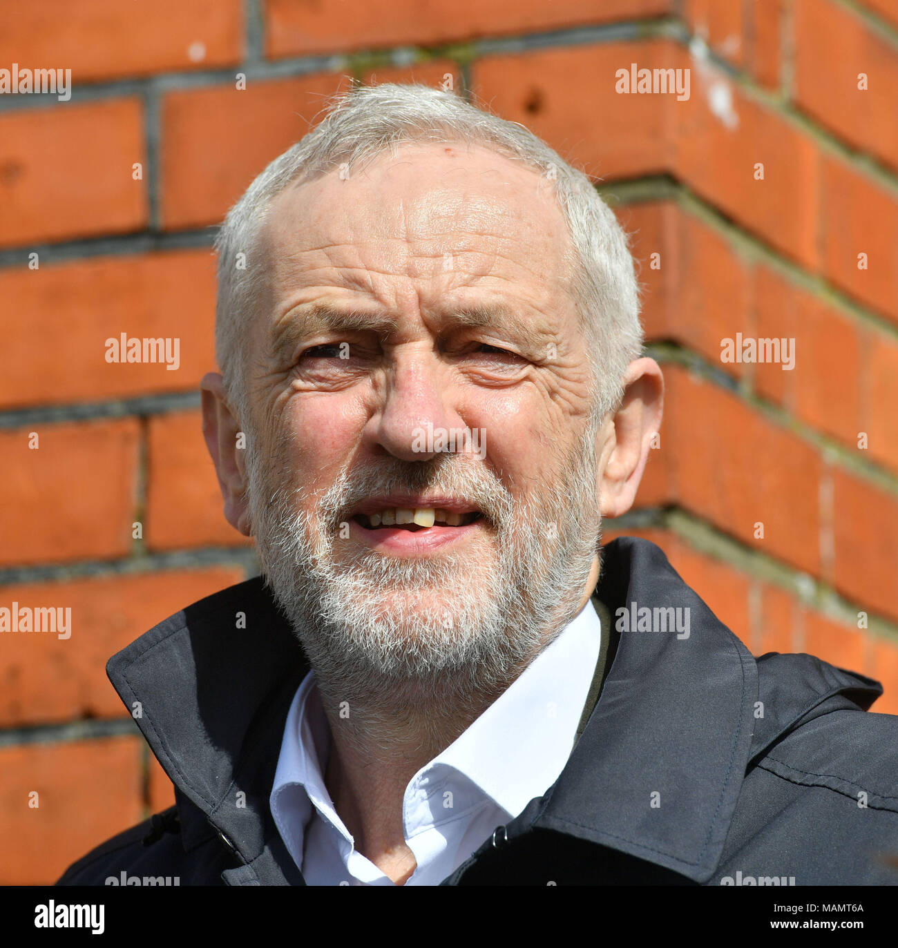 Labour leader Jeremy Corbyn arriving at The Old Pinehurst Library in ...