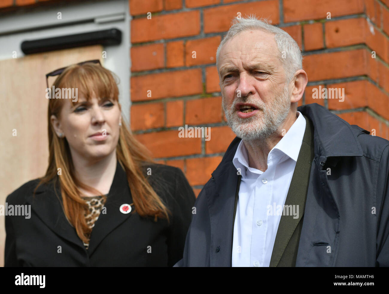 Labour leader Jeremy Corbyn with Shadow education secretary Angela ...