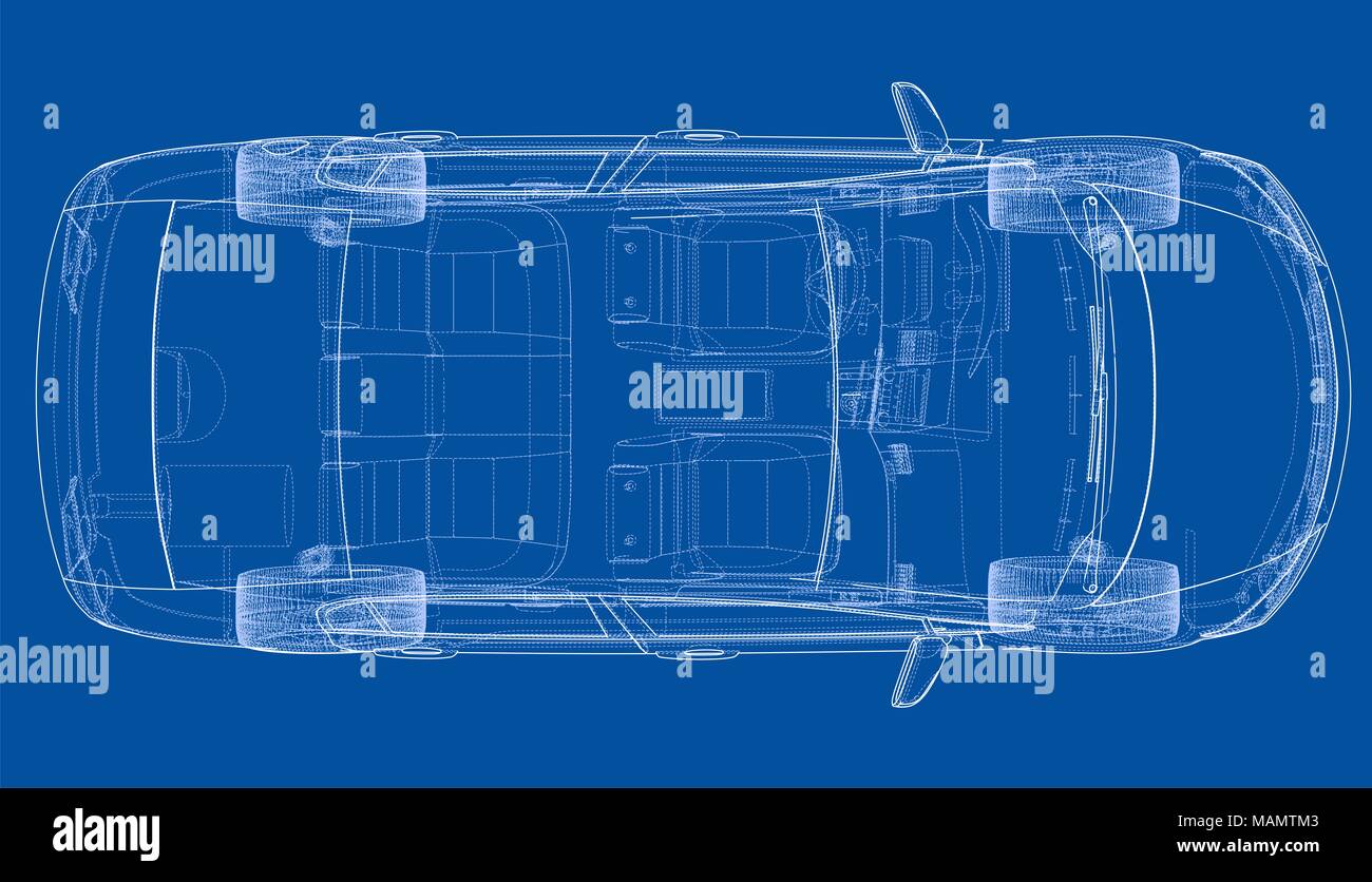 Concept car blueprint Stock Photo - Alamy