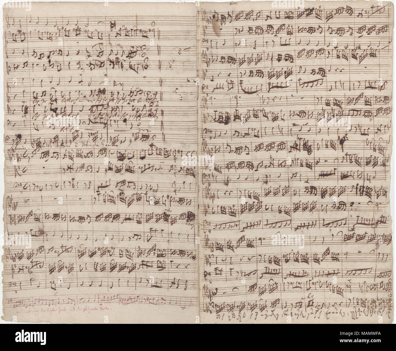 . Autograph manuscript of the sinfonia opening the second part of ...