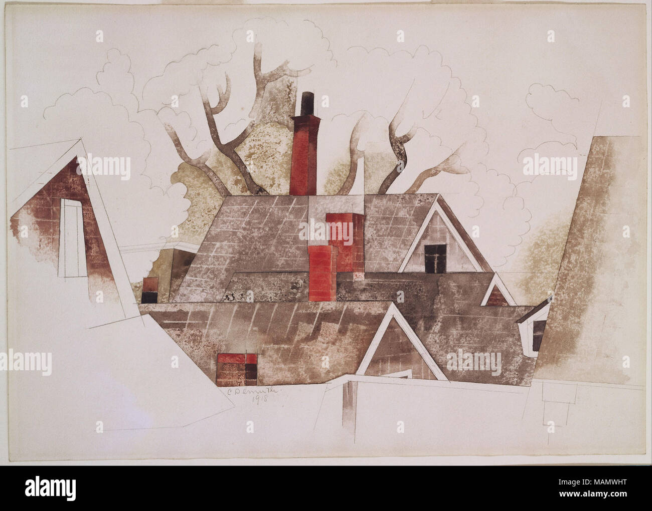 . Red Chimneys Stock Photo - Alamy