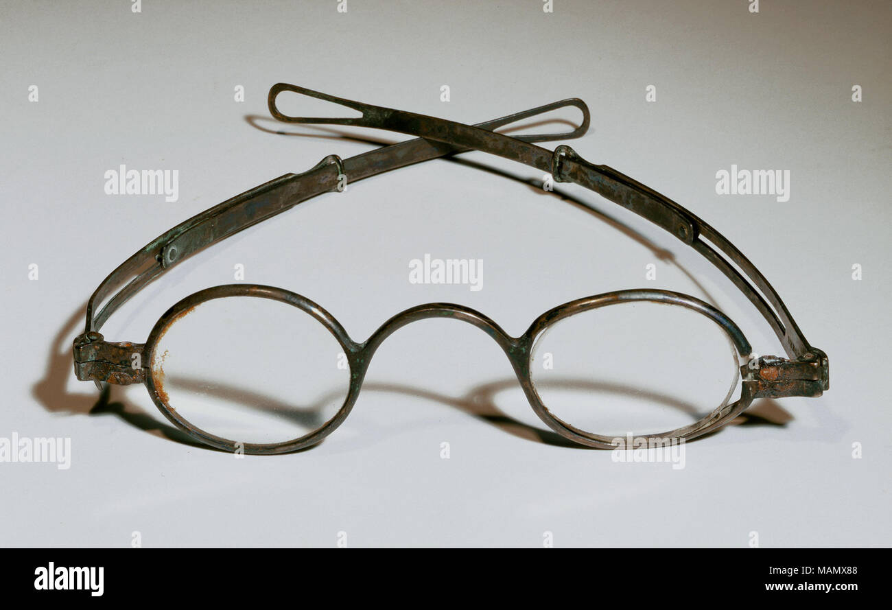 Eyeglasses worn by Lucy Marks, mother of Meriwether Lewis. A portrait ...
