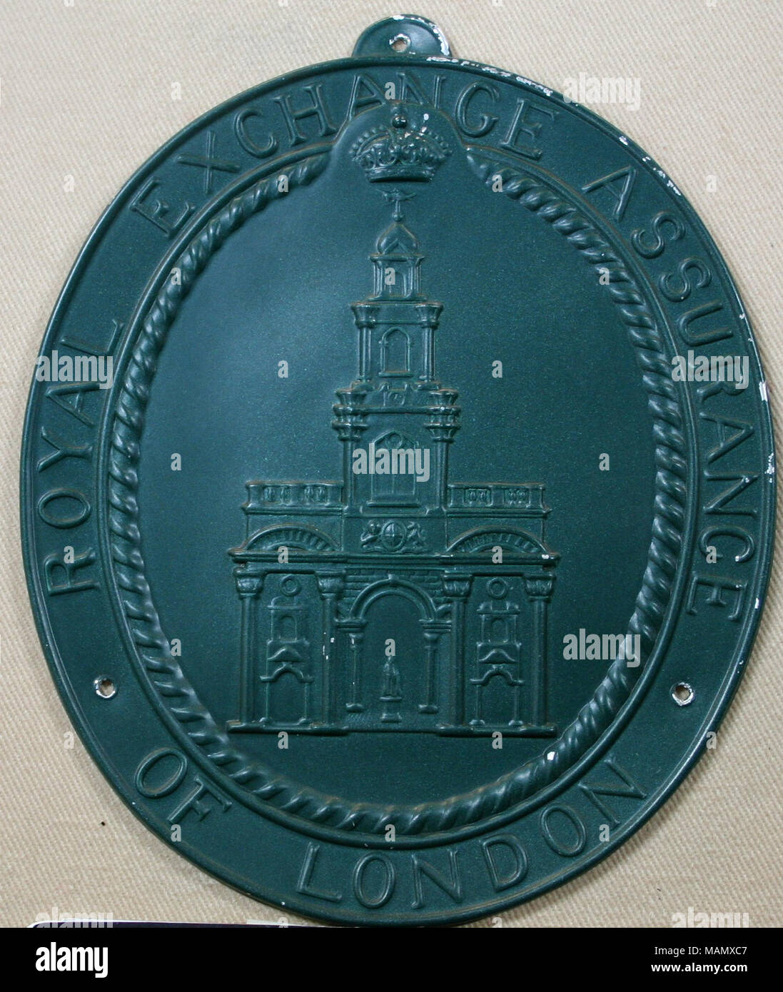 Aluminum fire mark for Royal Exchange Assurance in London, England ...