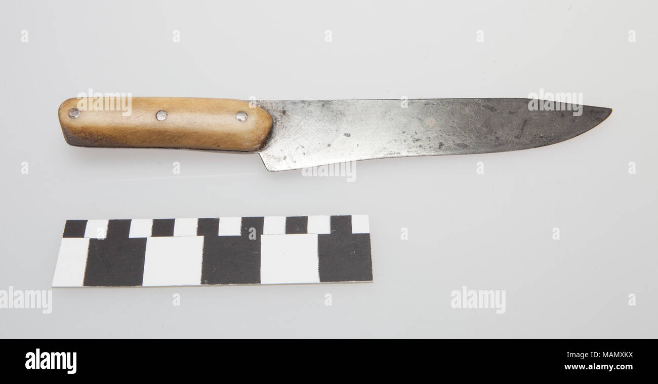 Kitchen knife with wood handle. Title: Kitchen Knife . between 1800 and ...