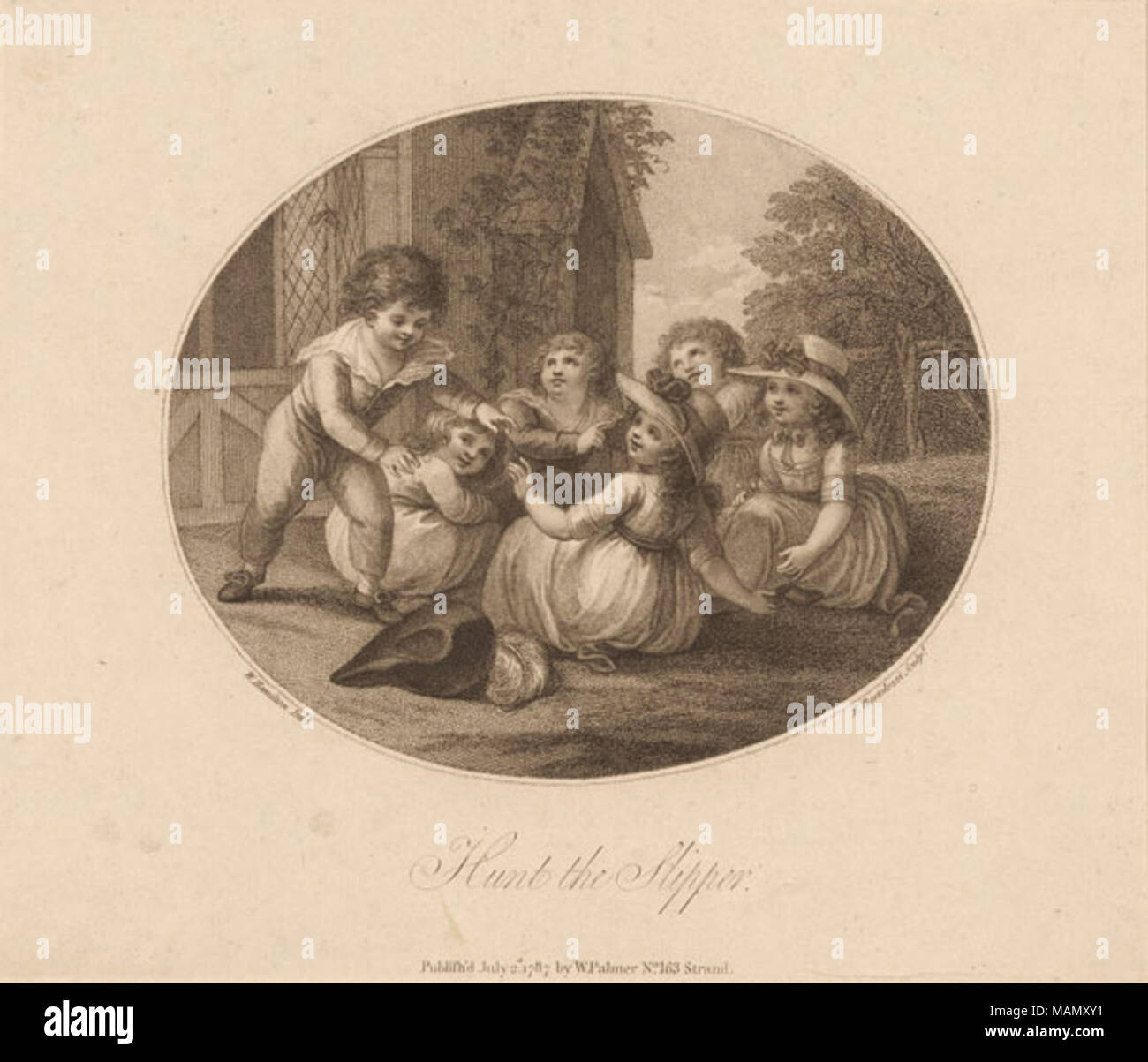 Hunt the Slipper . 1787. BARTOLOZZI, FRANCESCO Stock Photo - Alamy