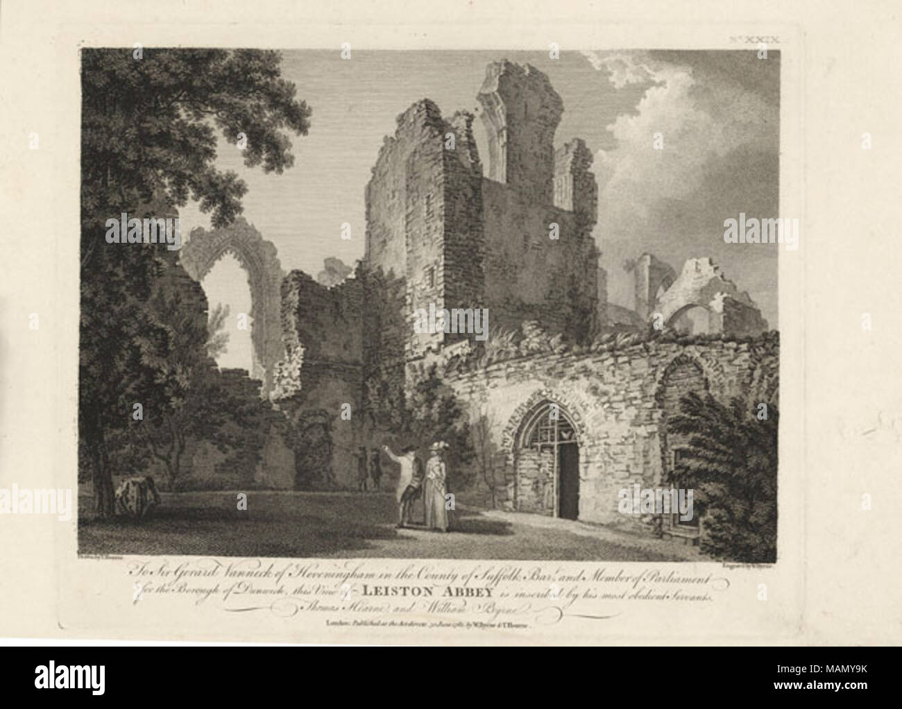 LEISTON ABBEY . 1781. BYRNE, WILLIAM Stock Photo - Alamy